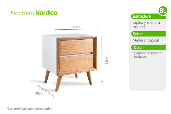 Nochero Nórdico - mueblesbl
