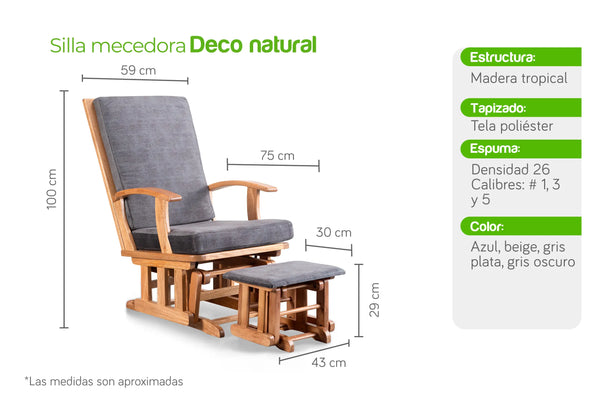 Silla Mecedora Deco Natural - mueblesbl